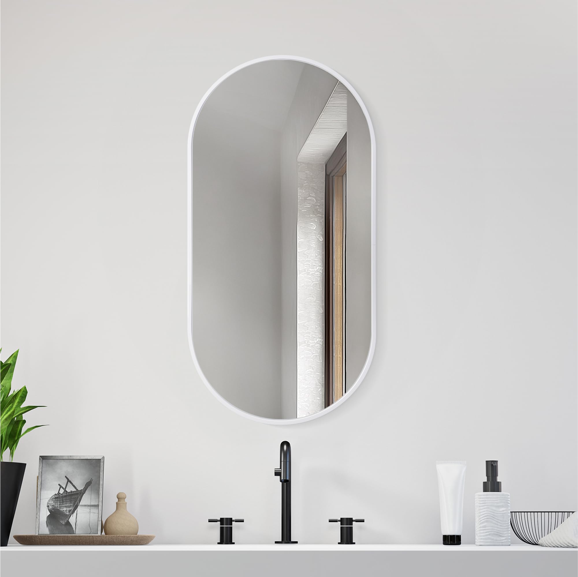 TECH SAFARI Arched Wall Mirror Golden Arch Framed Wall mounted With ...