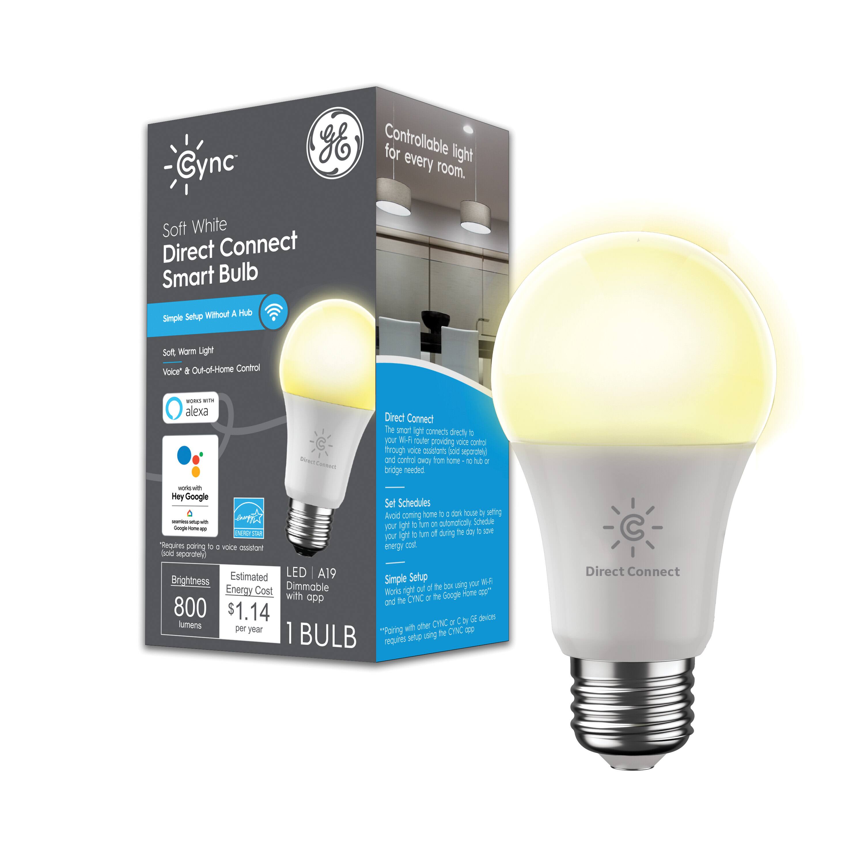 Customer Reviews: Cync A19 Smart LED Light Bulb Color Changing Soft ...