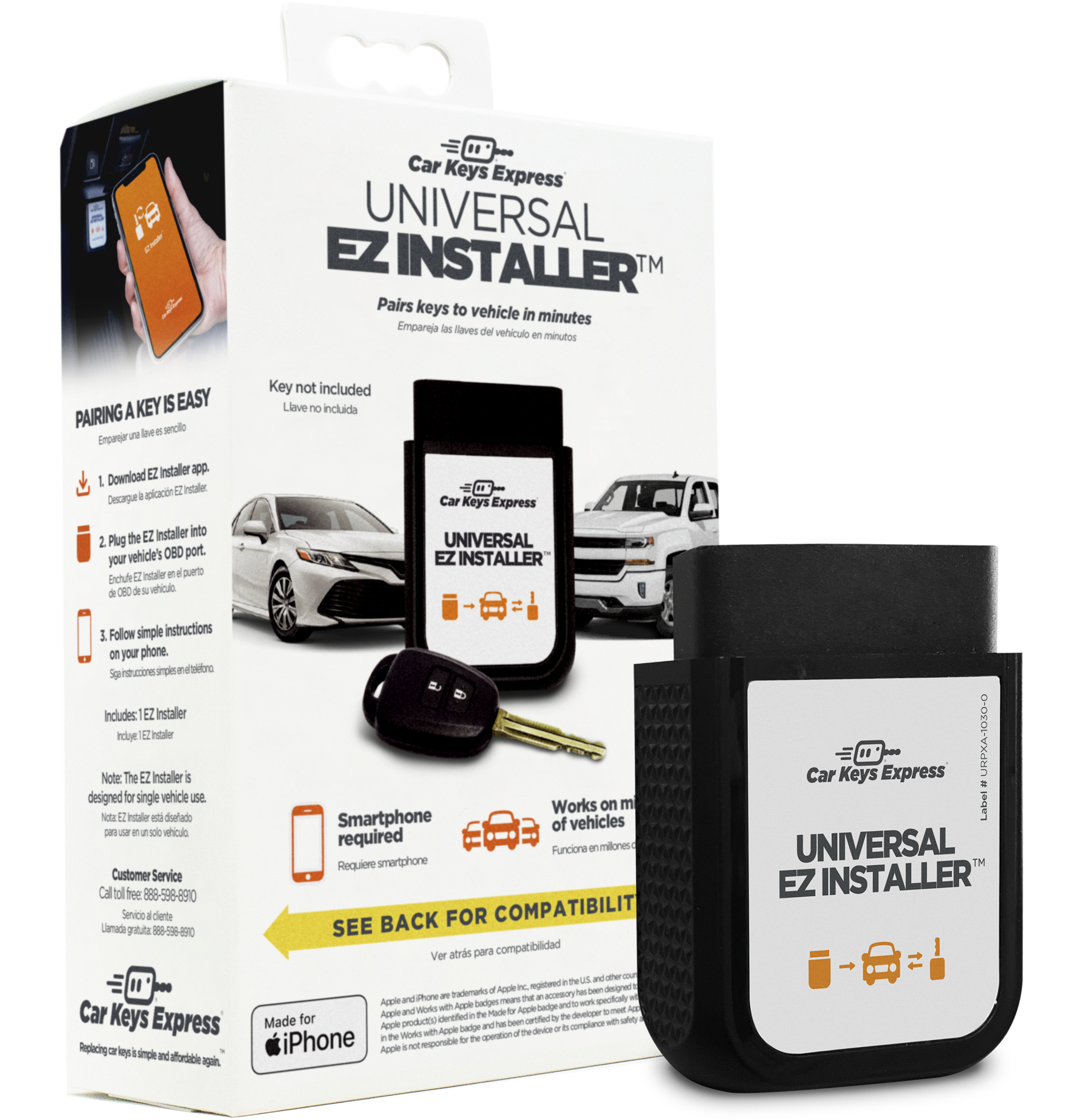 Car Keys Express Universal EZ Installer OBD Programming Device Black ...