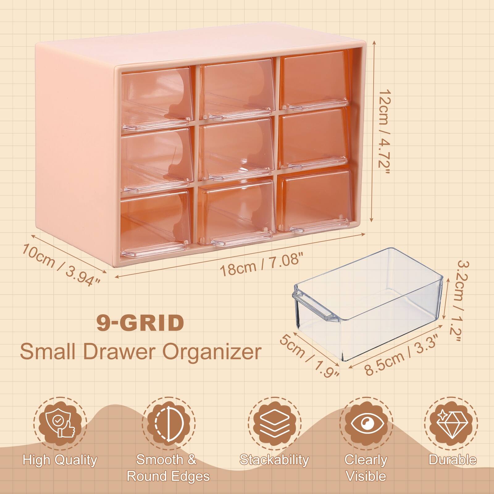 Unique Bargains Mini Storage Drawers for Desk, Plastic Desktop Teacher ...