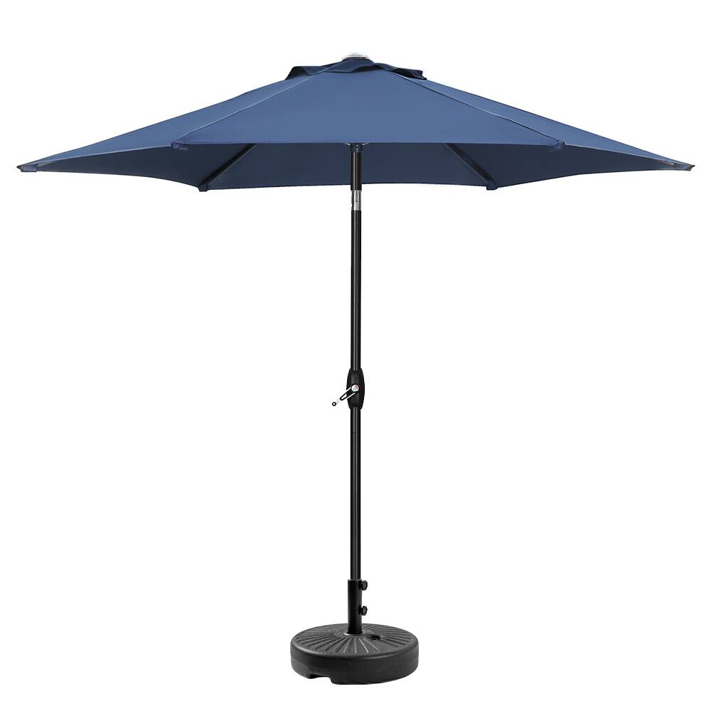 Ainfox 9ft Patio Umbrella With Round umbrella base Coffee BBS028NB003 ...