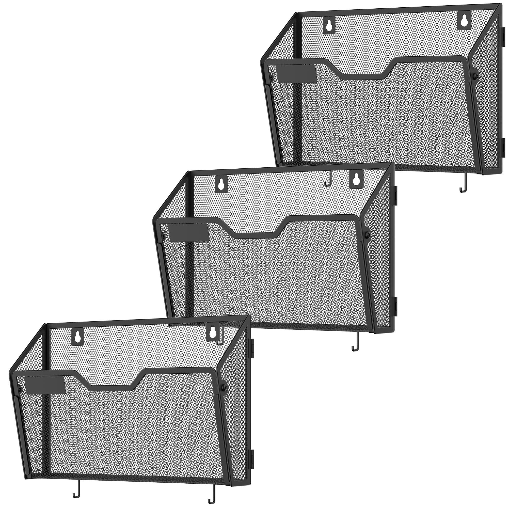 Dapper Styles 2 Tier Mesh Wall File Holders With Hooks Hanging Letter ...