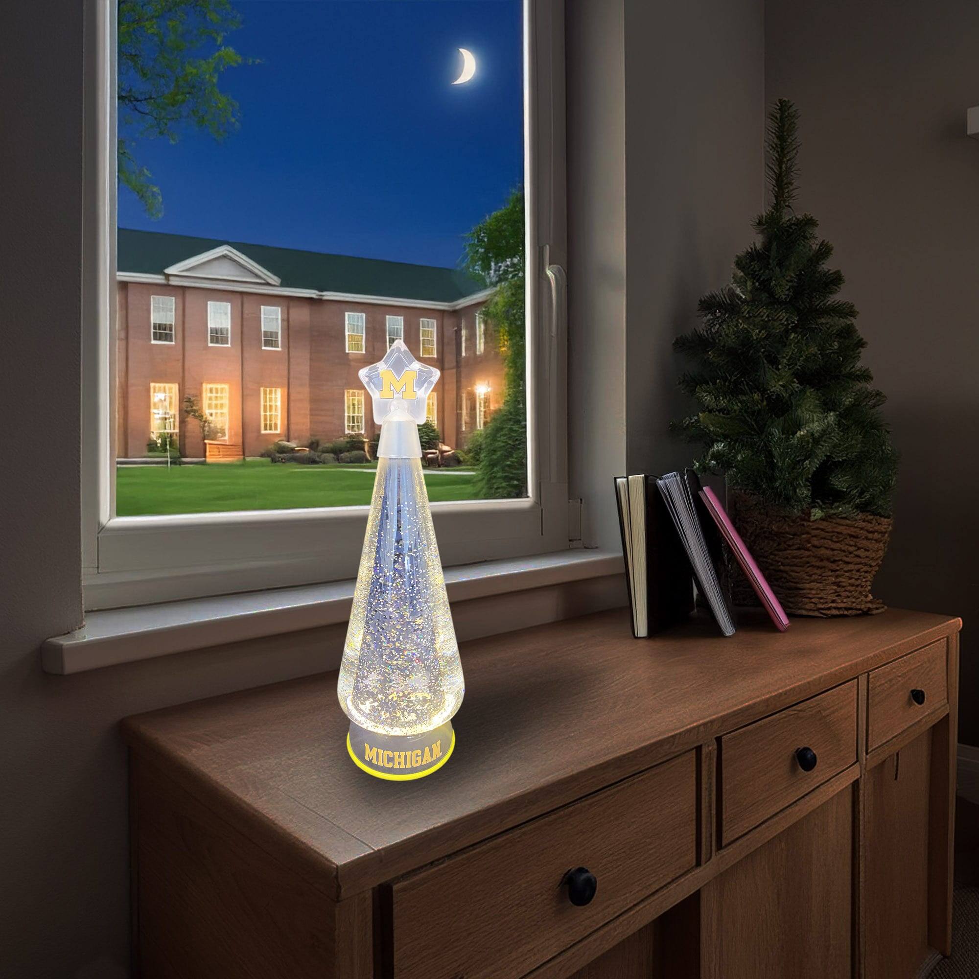 Santa's Workshop Michigan Wolverines 12" Tree Globe Blue 203342692 ...