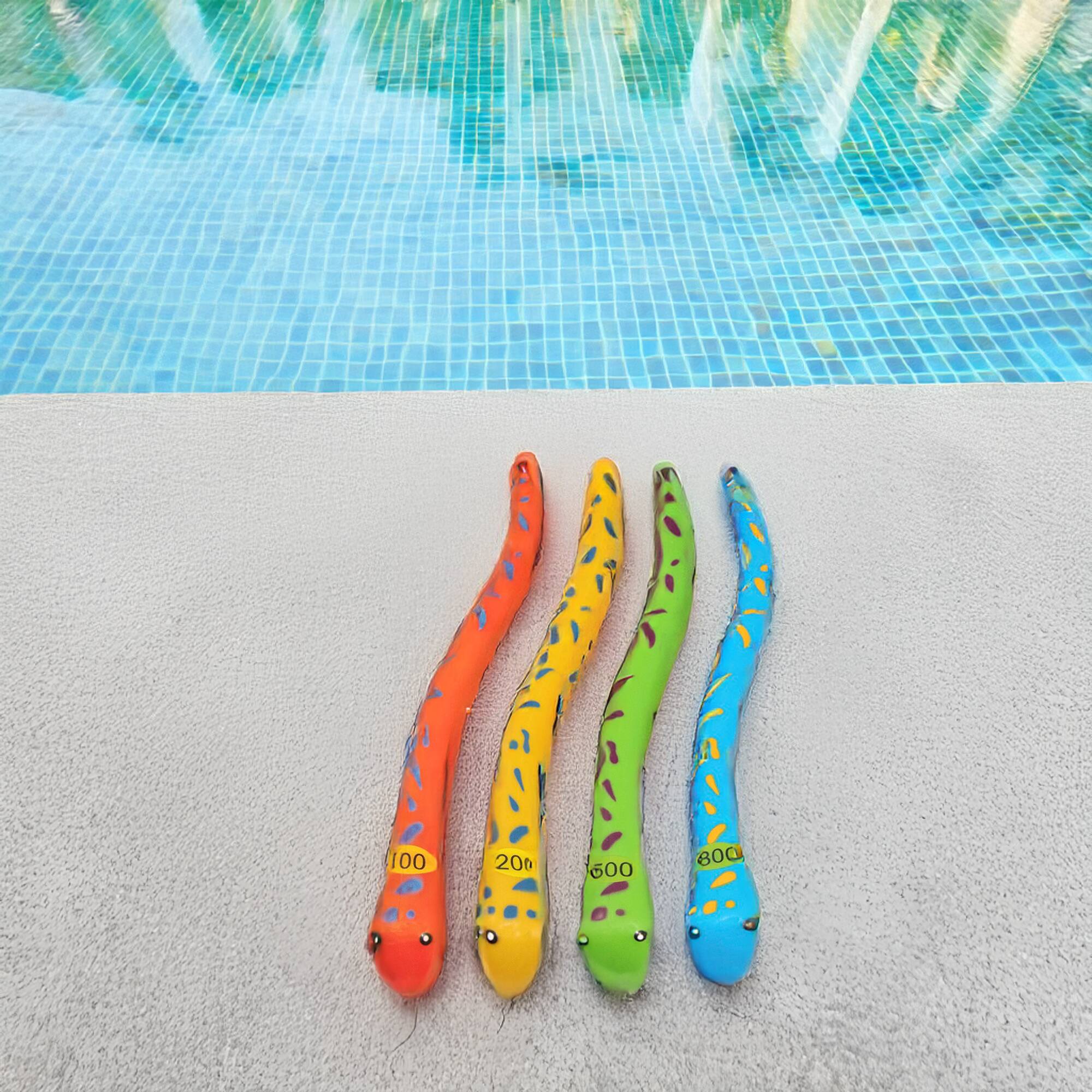 Swim Central Set of 4 Vibrantly Colored Fun Moray Eel Diving Point ...