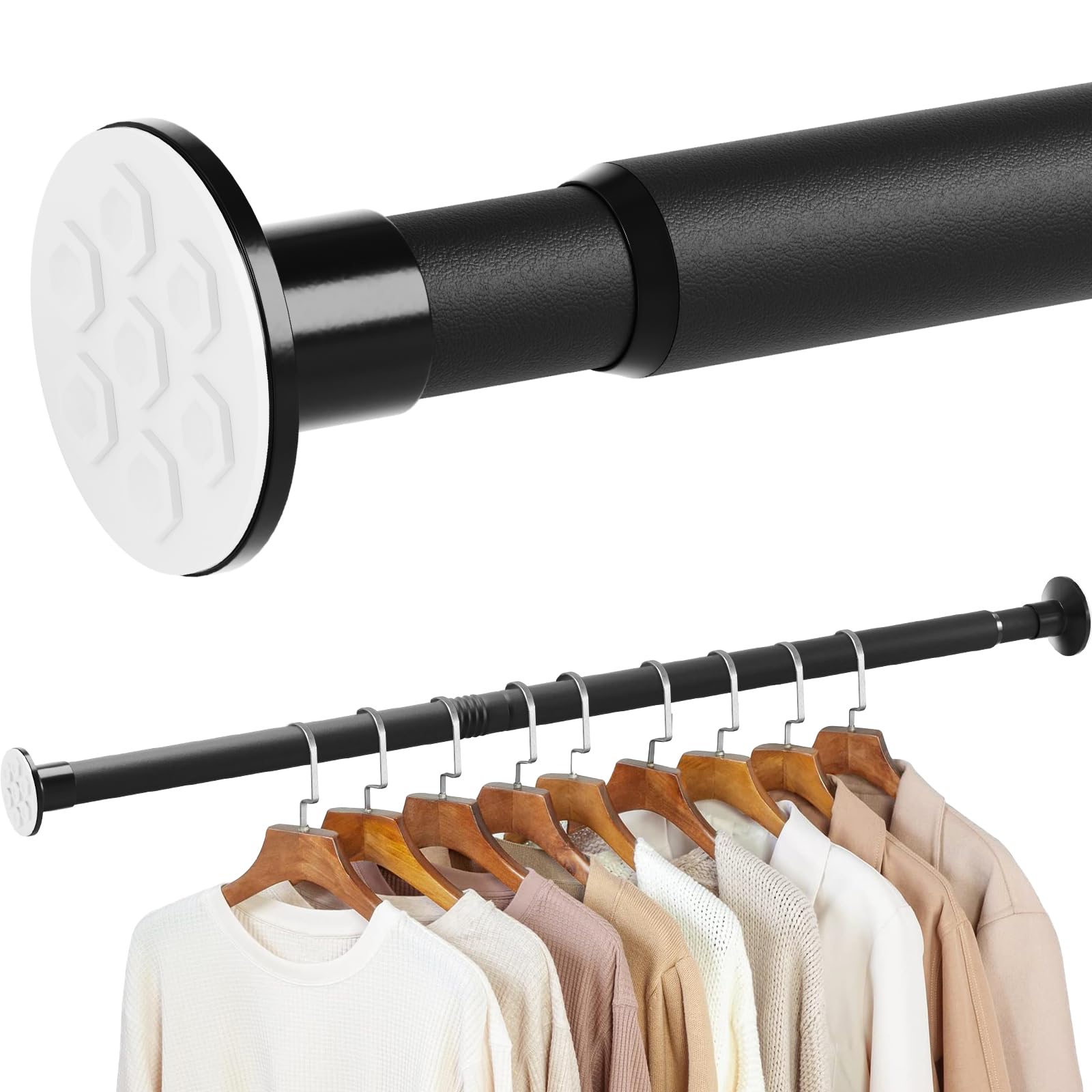 Empire DigiLabs No Drilling Closet Rod 27 5 Hanging For Clothes Bar ...