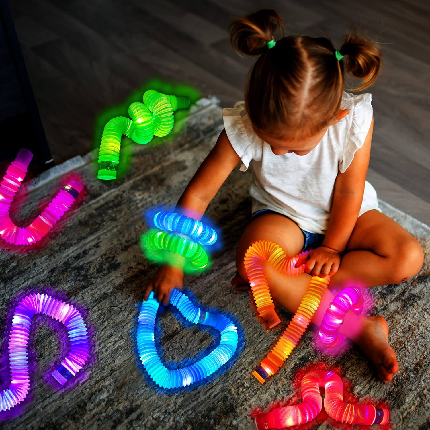 PARKER SLATER Glow Sticks Stocking Stuffers For Toddlers 6 Light Up Pop ...