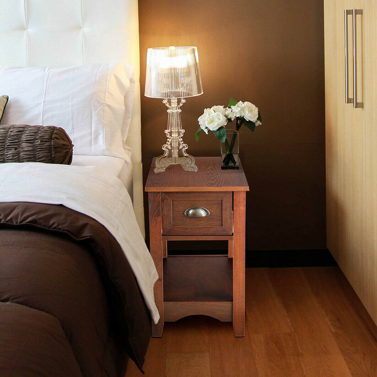 SlickBlue Contemporary Chair Side Table with Drawer for Living Room or ...