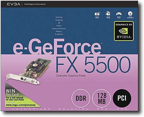 Best Buy: EVGA NVIDIA GeForce FX 5500 Graphics Card 128-P1-N320