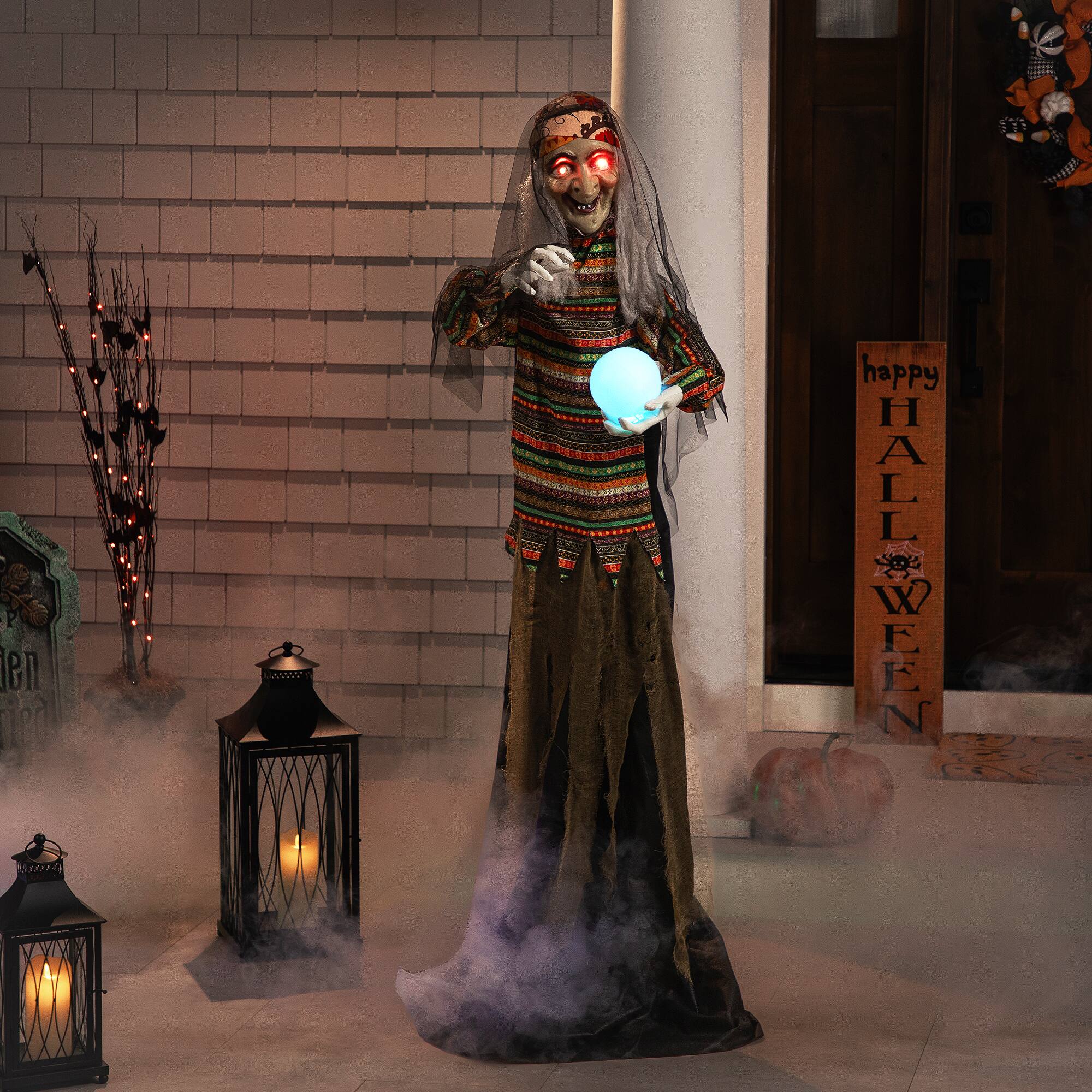 Northlight Lighted Fortune Telling Witch with Magic Ball Halloween ...