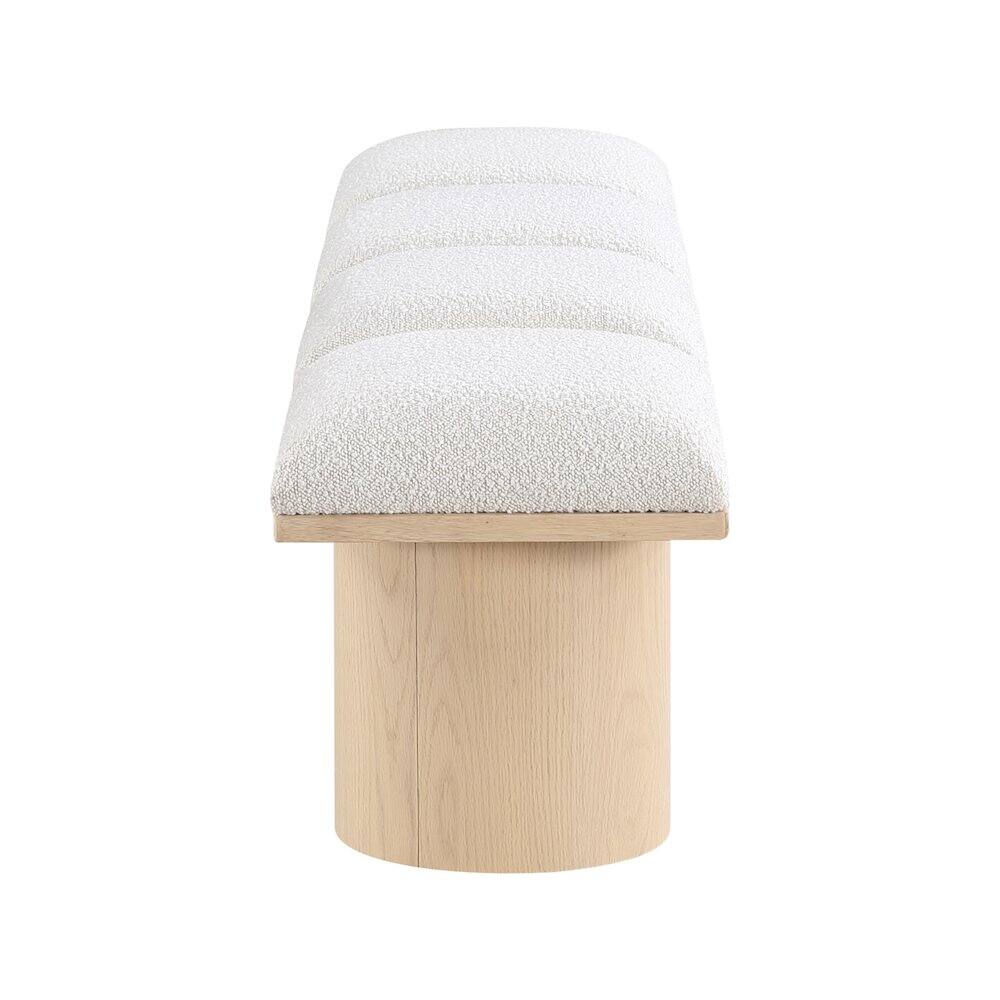 Meridian Furniture Pavilion Bench Cream Boucle Fabric 465Cream-4B ...
