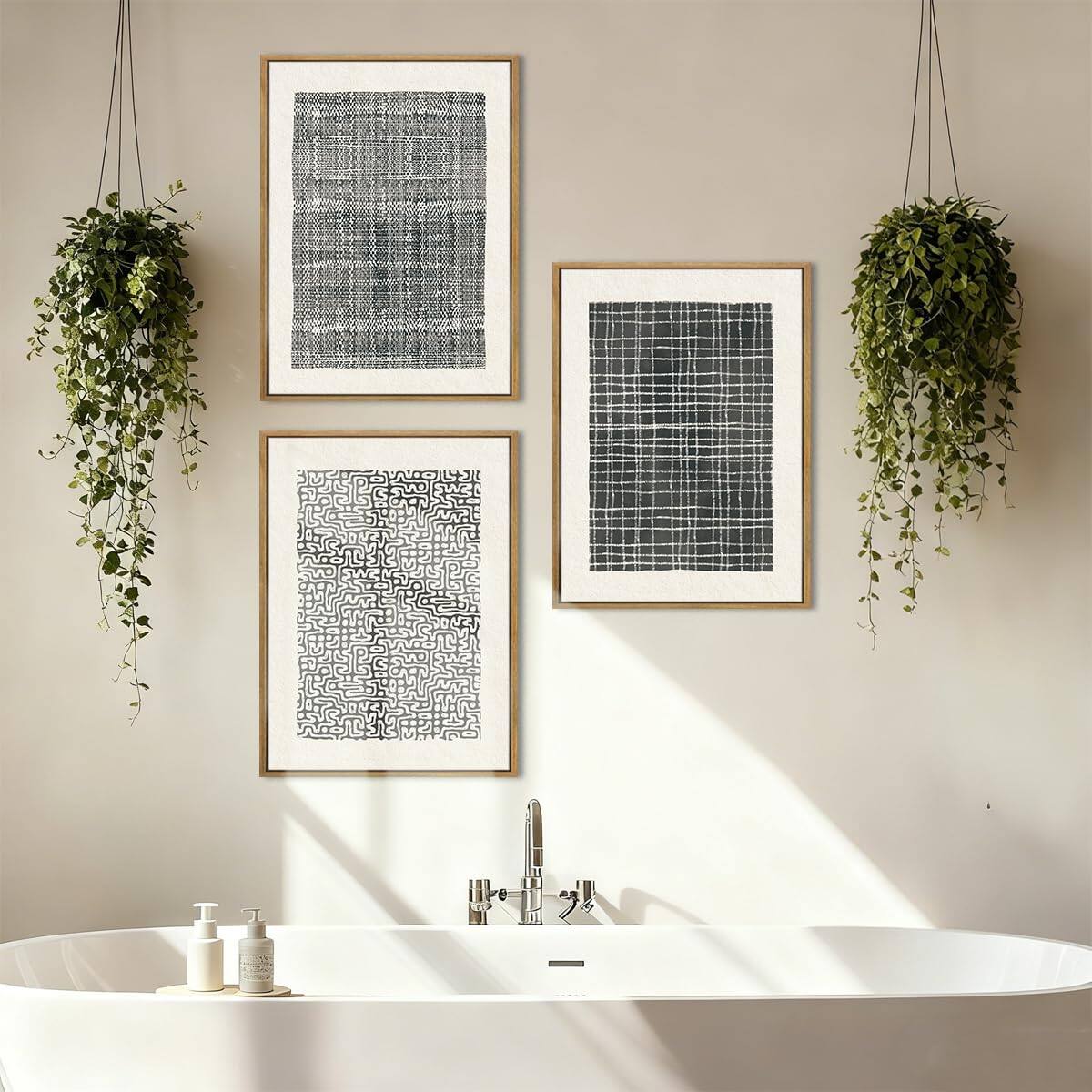 Hirose Alice BINCUE Abstract Geometric Line Wall Art Minimalist Artwork ...