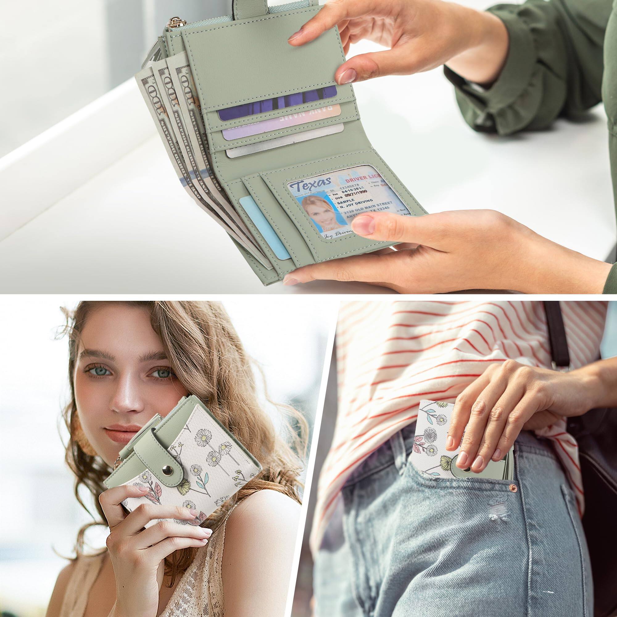 Jadie Link Small Wallet Women Rfid Blocking Tassle Bifold Slim Thin ...