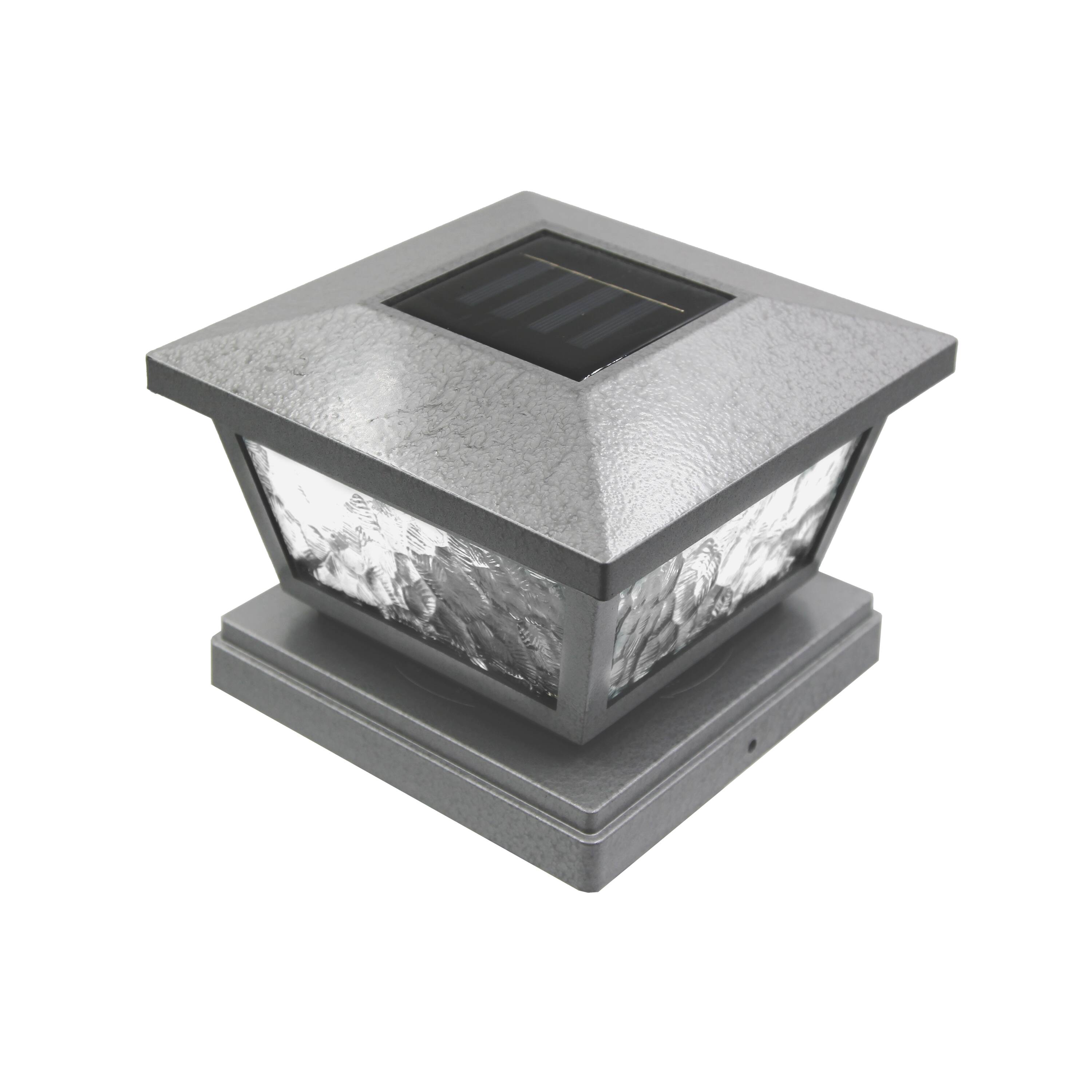 FC Design Silver Ultra Bright Solar Post Cap Light 2 SMD LED Fit 5x5 ...