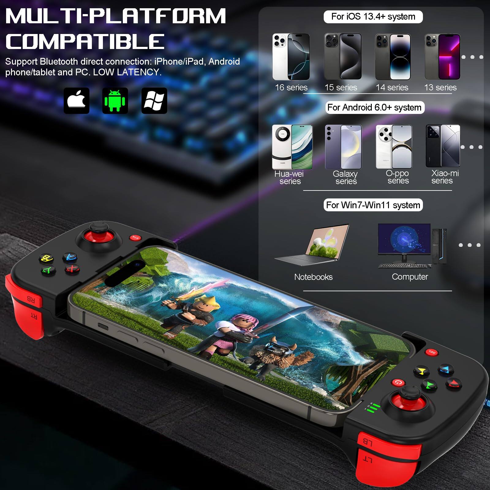 HM 1810 Wireless Gaming Controller For Ios Android Pc Gamepad Joystick ...