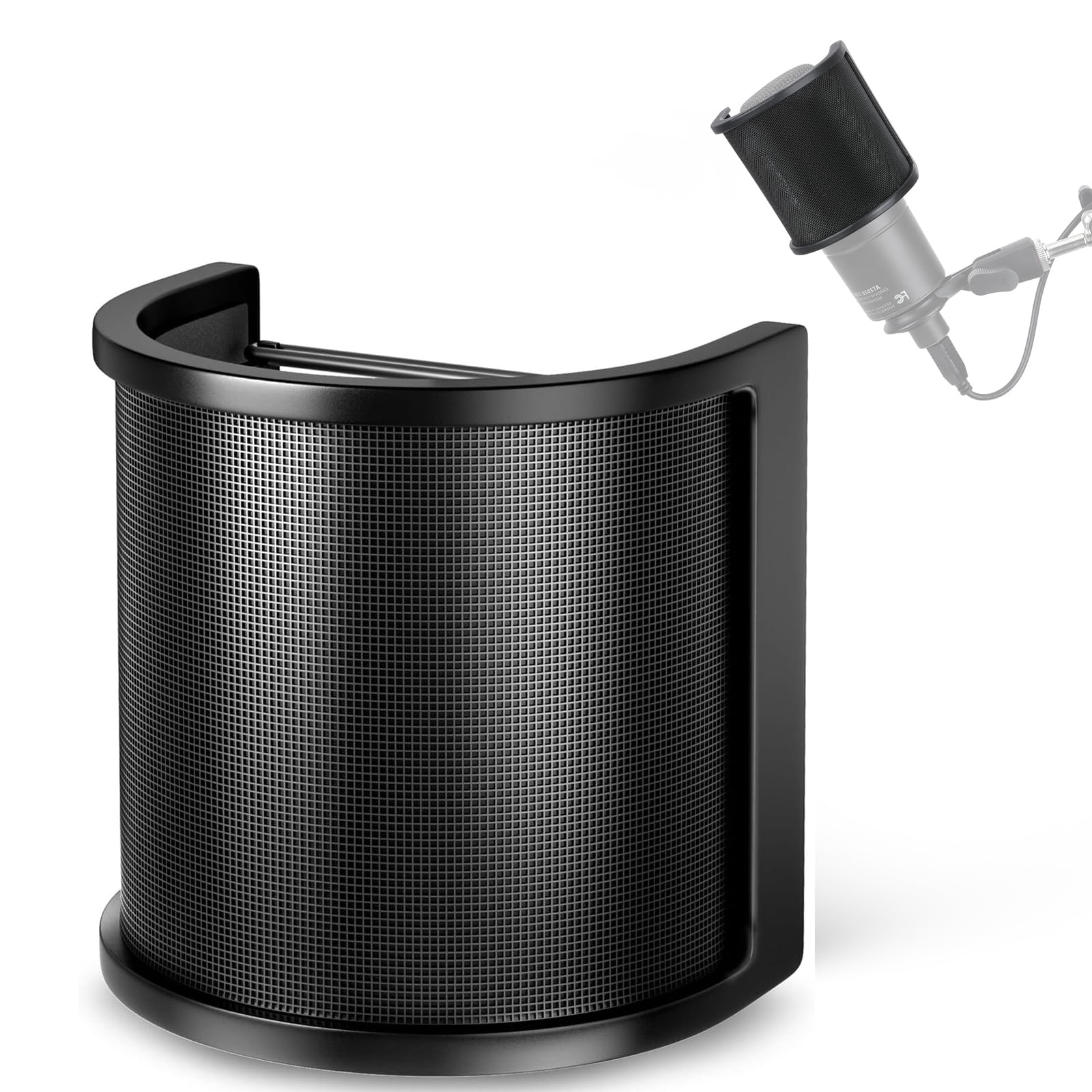 Fabibe Mic Pop Filter Upgraded Three Layers Windscreen Mask Shield ...