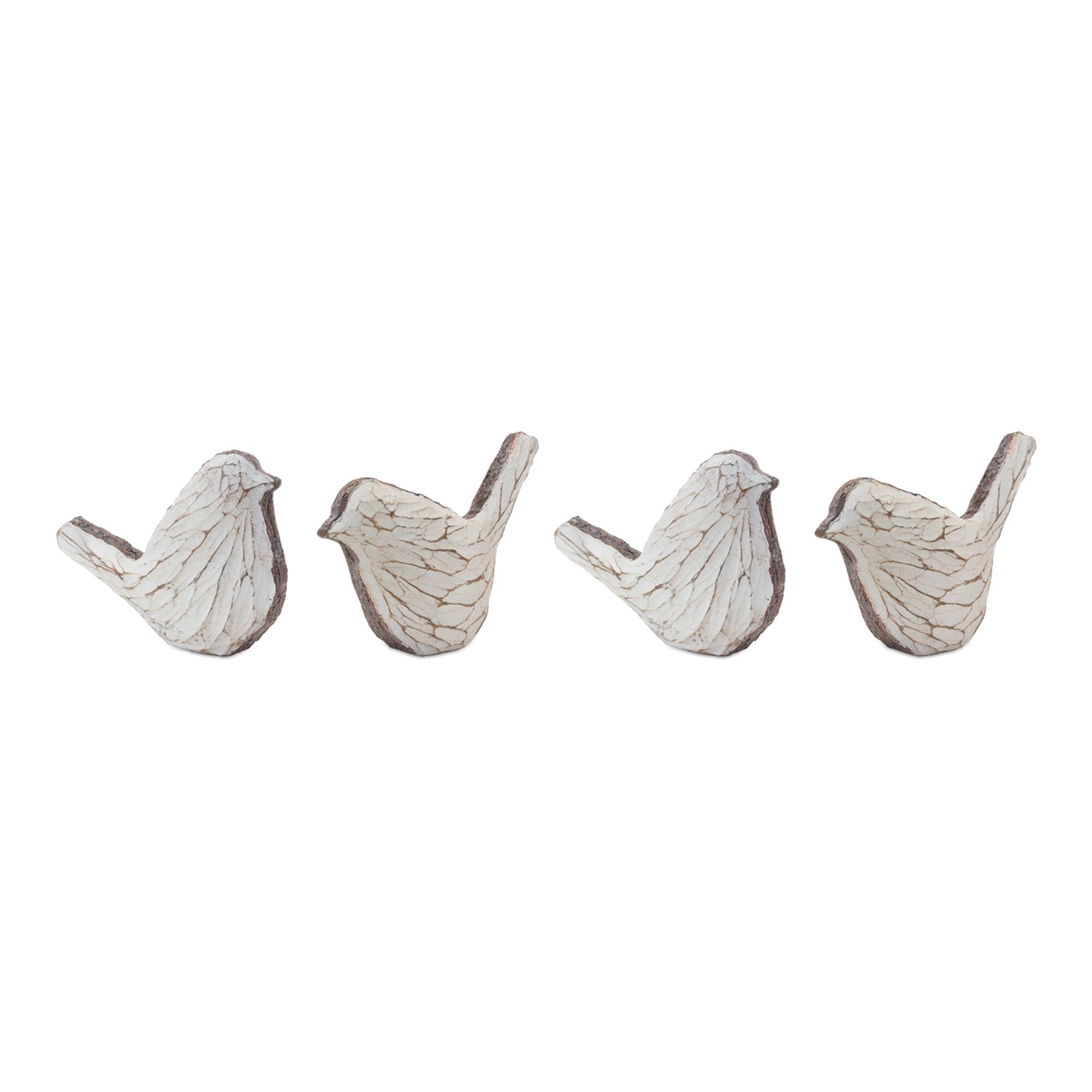 BreeBe Carved Bird Figurine (Set of 4) Cream, Brown 86581DS - Best Buy