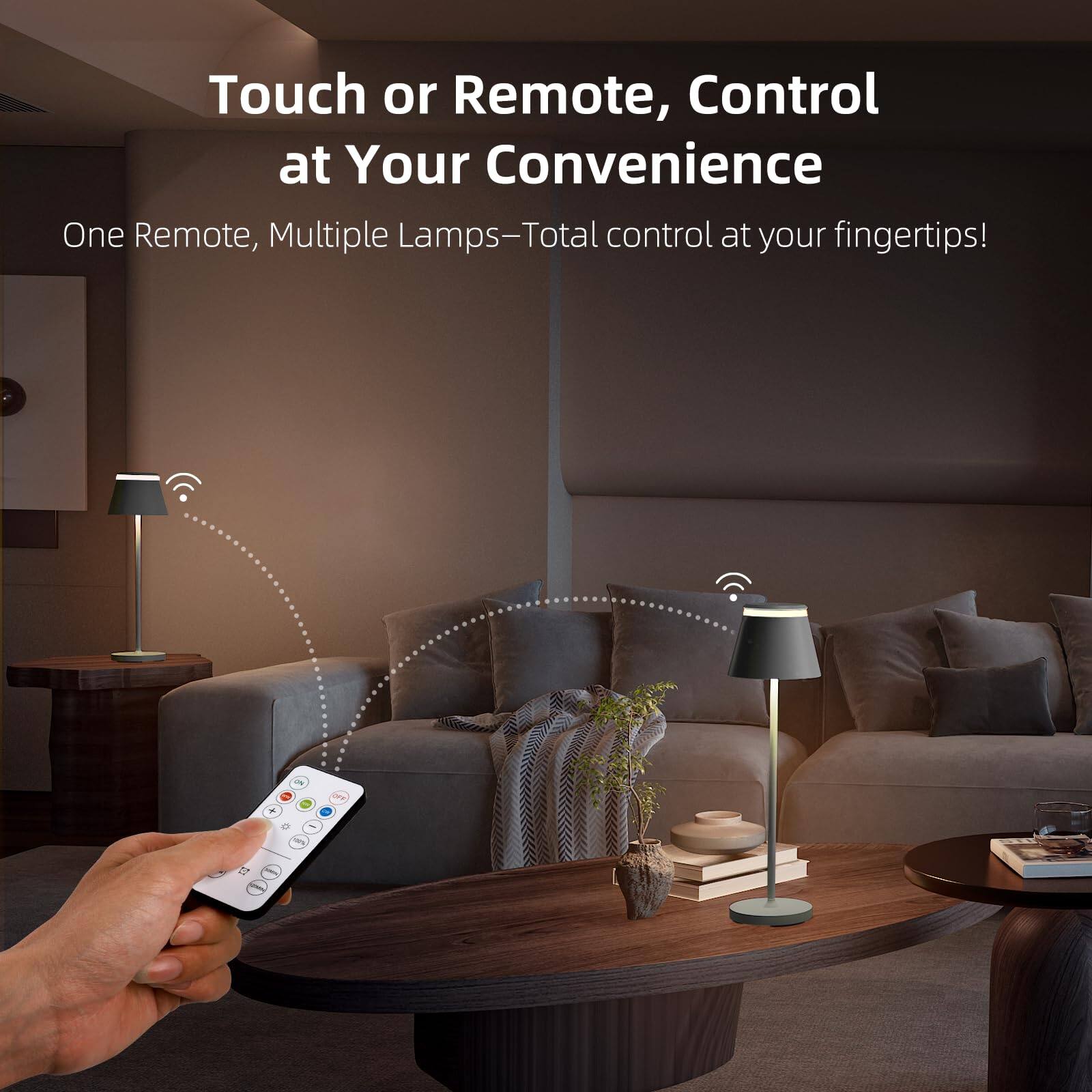 Dazzling Pops Cordless Table Lamps Set USB Charging Rechargeable Base ...