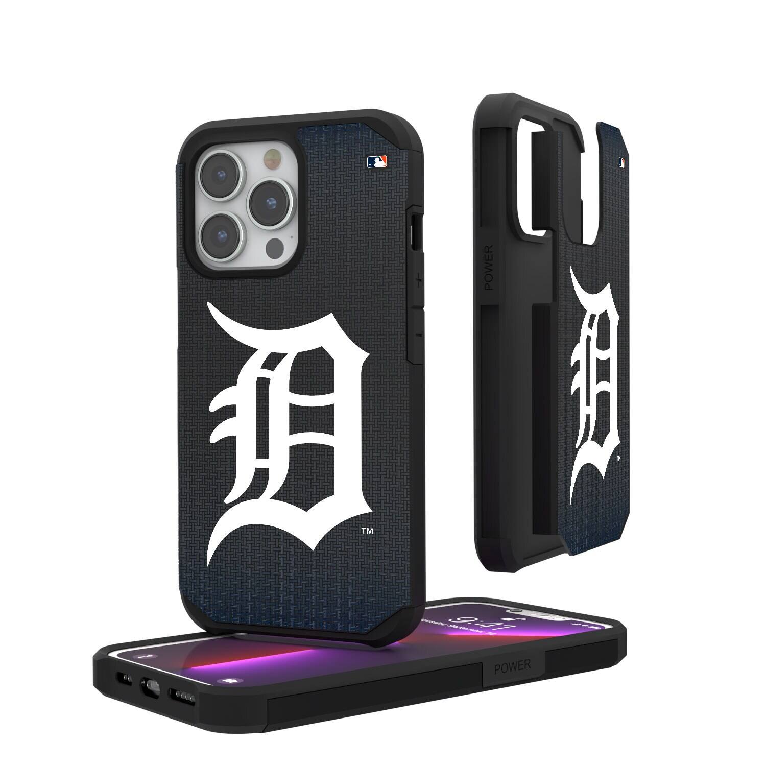 Keyscaper MLB Detroit Tigers Linen Logo iPhone Rugged Case 15 Black ...