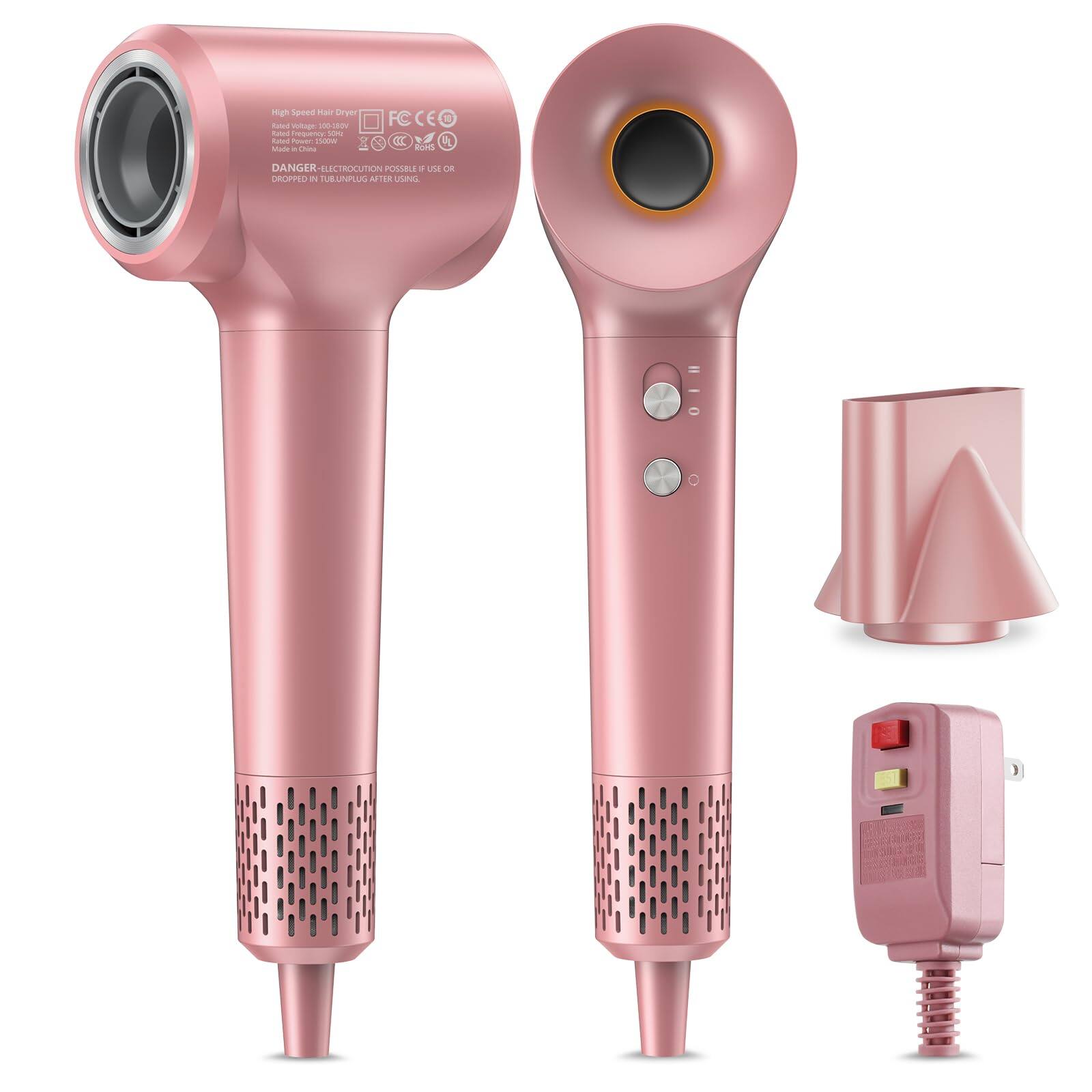 DORLUKFU Hair Dryer, Ionic Blow Dryer, 1500W High Speed Hairdryer with ...