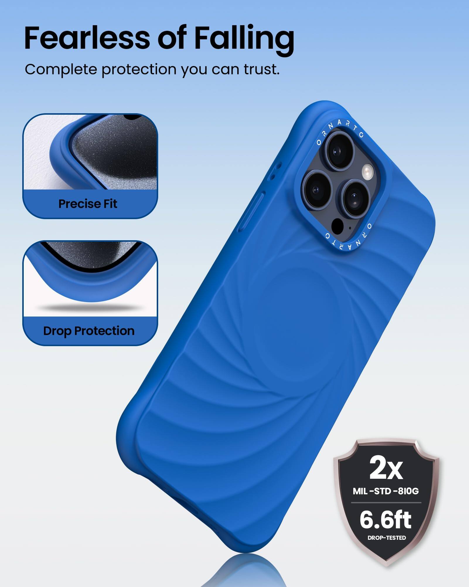 Ornarto Vortuxe for Liquid Silicone iPhone 15 Pro Case 6.1", Drop ...
