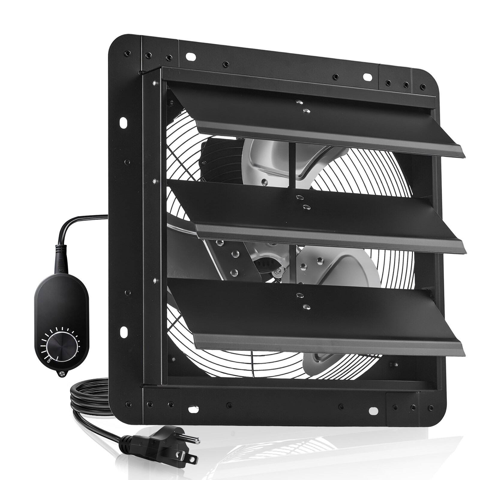 Glintex Shutter Exhaust Fan 14" Wall Mount 1400 CFM AC Motor Variable ...