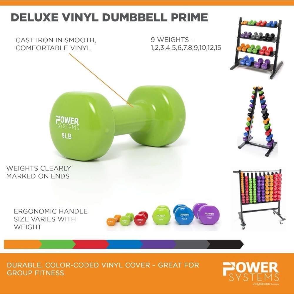 Power Systems 10 lbs Deluxe Vinyl Dumbbells Set, Pair of Dumbbell ...