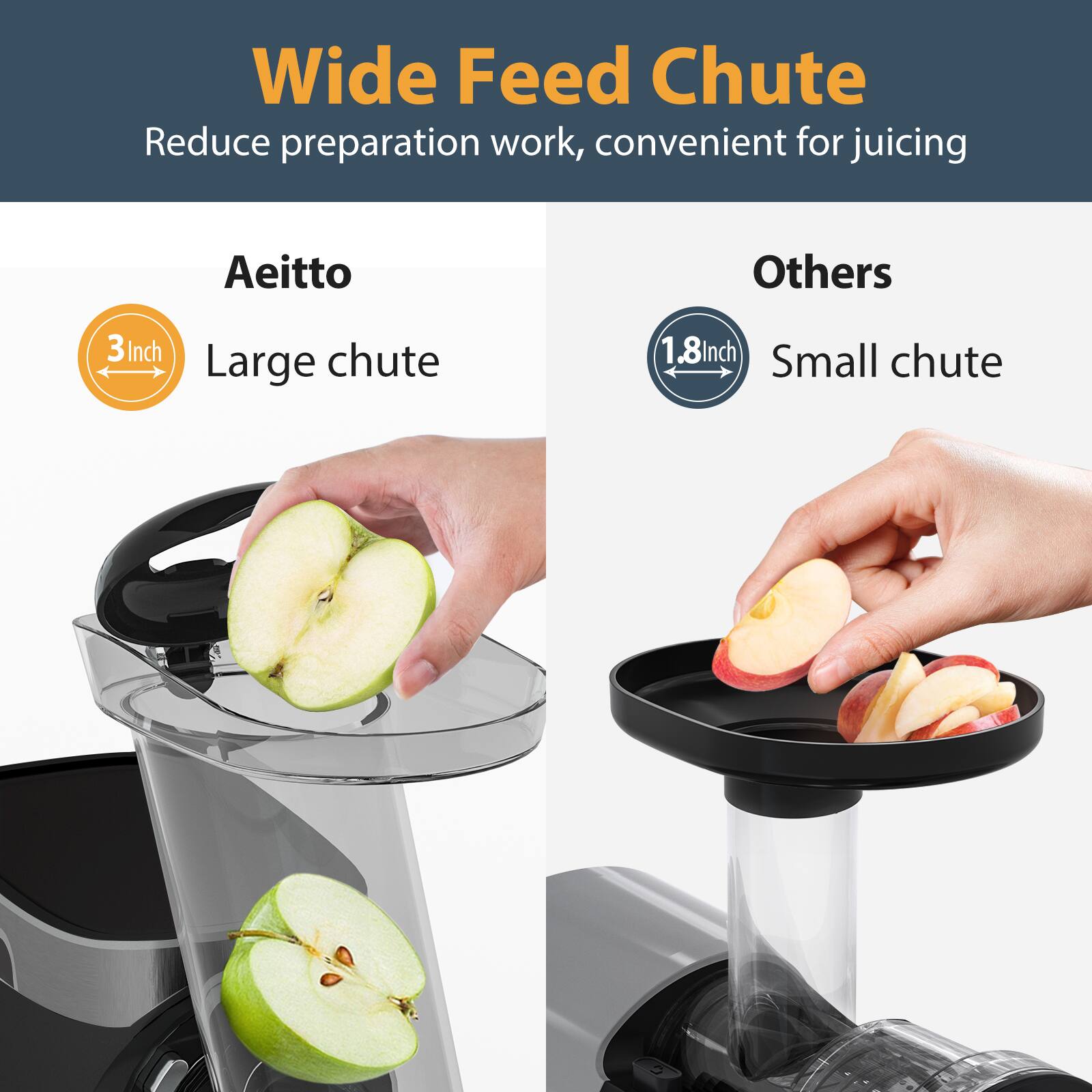 Aeitto Cold Press Juicer, Juicer Machine 3.6" Wide Chute, Large ...