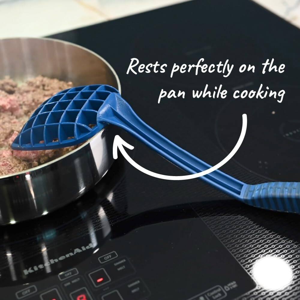 PARKER SLATER Ground Meat Chopper Tool – 5 Blade Masher with Curved ...