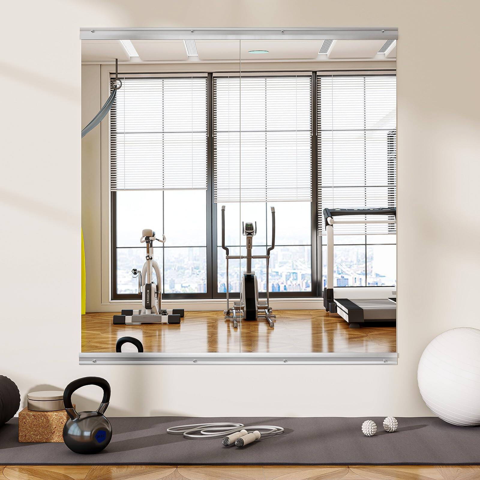 Cedar Assembly Home Gym Mirror 2 24 Wall Mounted Frameless Full Length ...