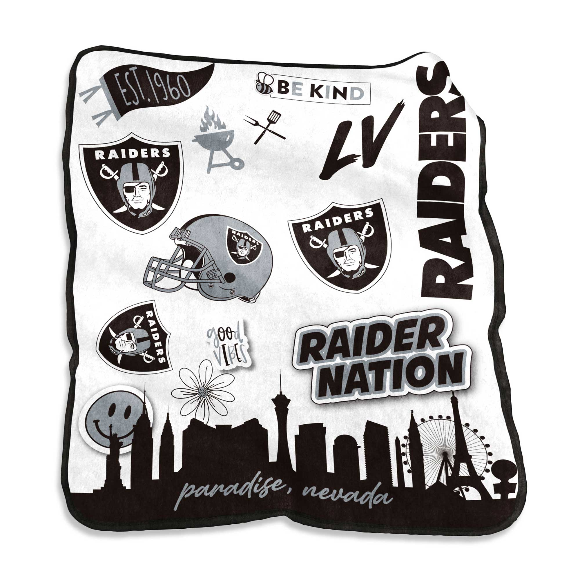 Logo Brands Las Vegas Raiders 50'' x 60'' Native Raschel Plush Throw ...