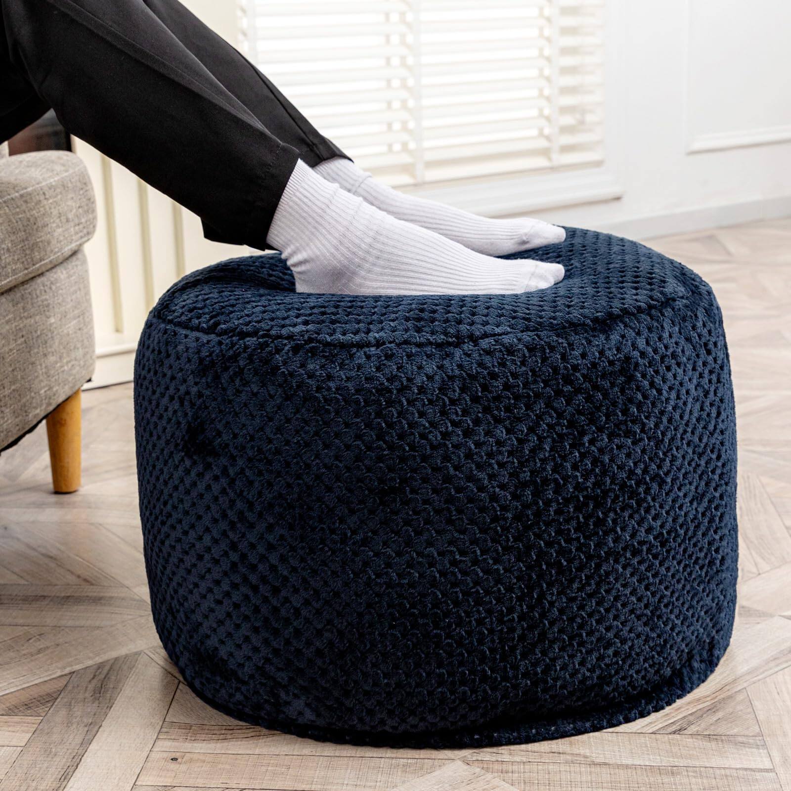 Fabibe Ottoman Foot Rest Stuffed Round Boho Comfortable Floor Poof ...