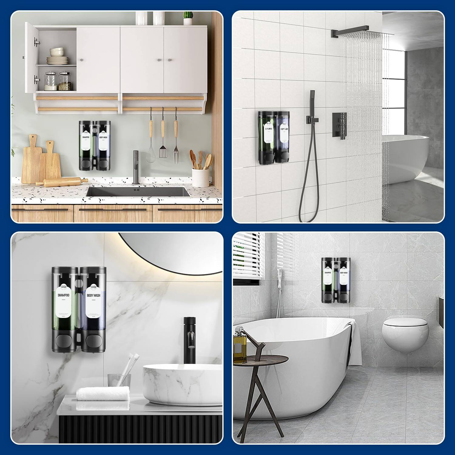 Dapper Styles 2 ch Shampoo And Conditioner Dispenser Shower Soap 2 Ch ...