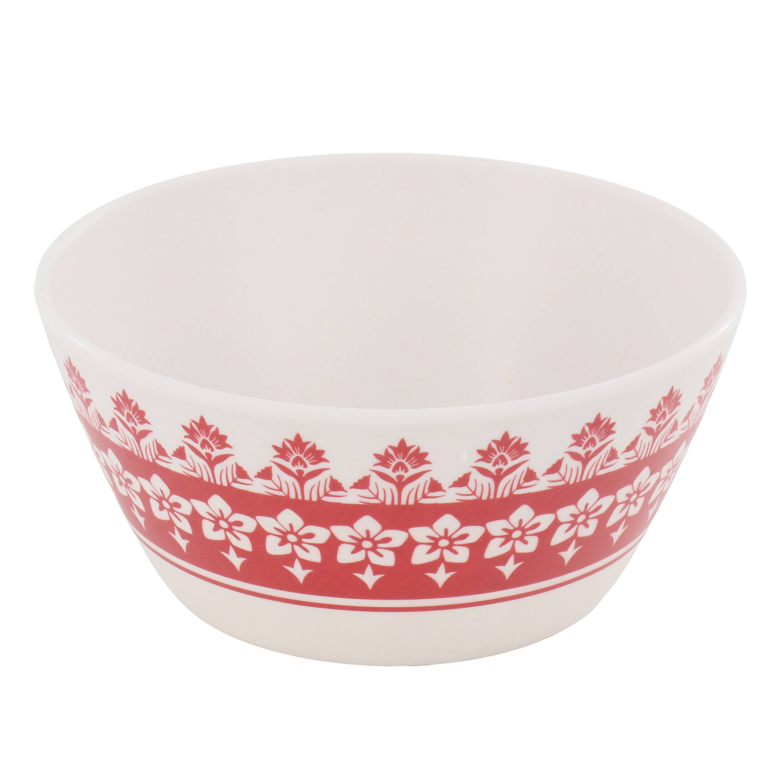 Martha Stewart 12 Piece Round Bamboo Fiber Dinnerware Set Red ...