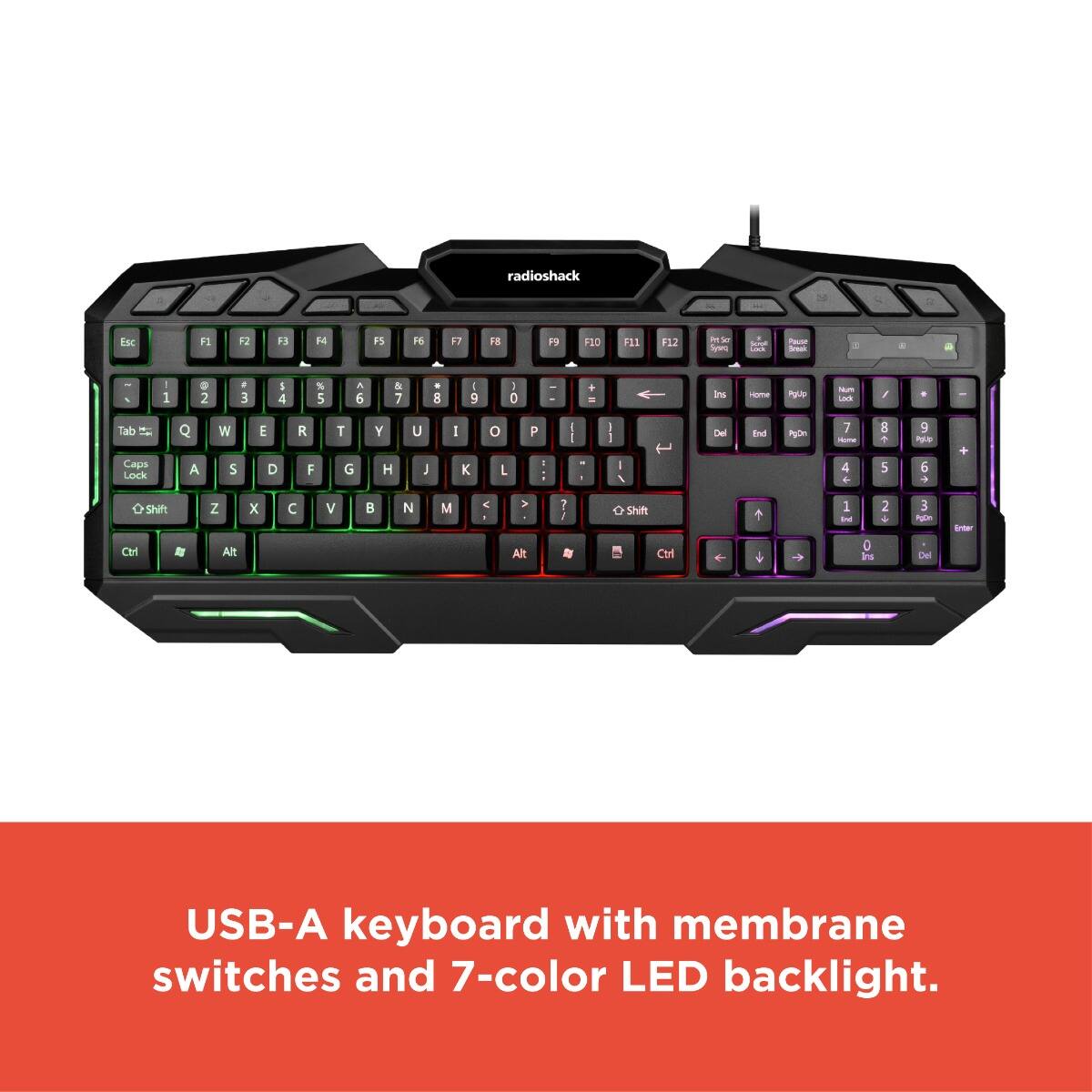 RadioShack Keyboard RGB Light Mouse and Mouse Pad Combo Black - Best Buy