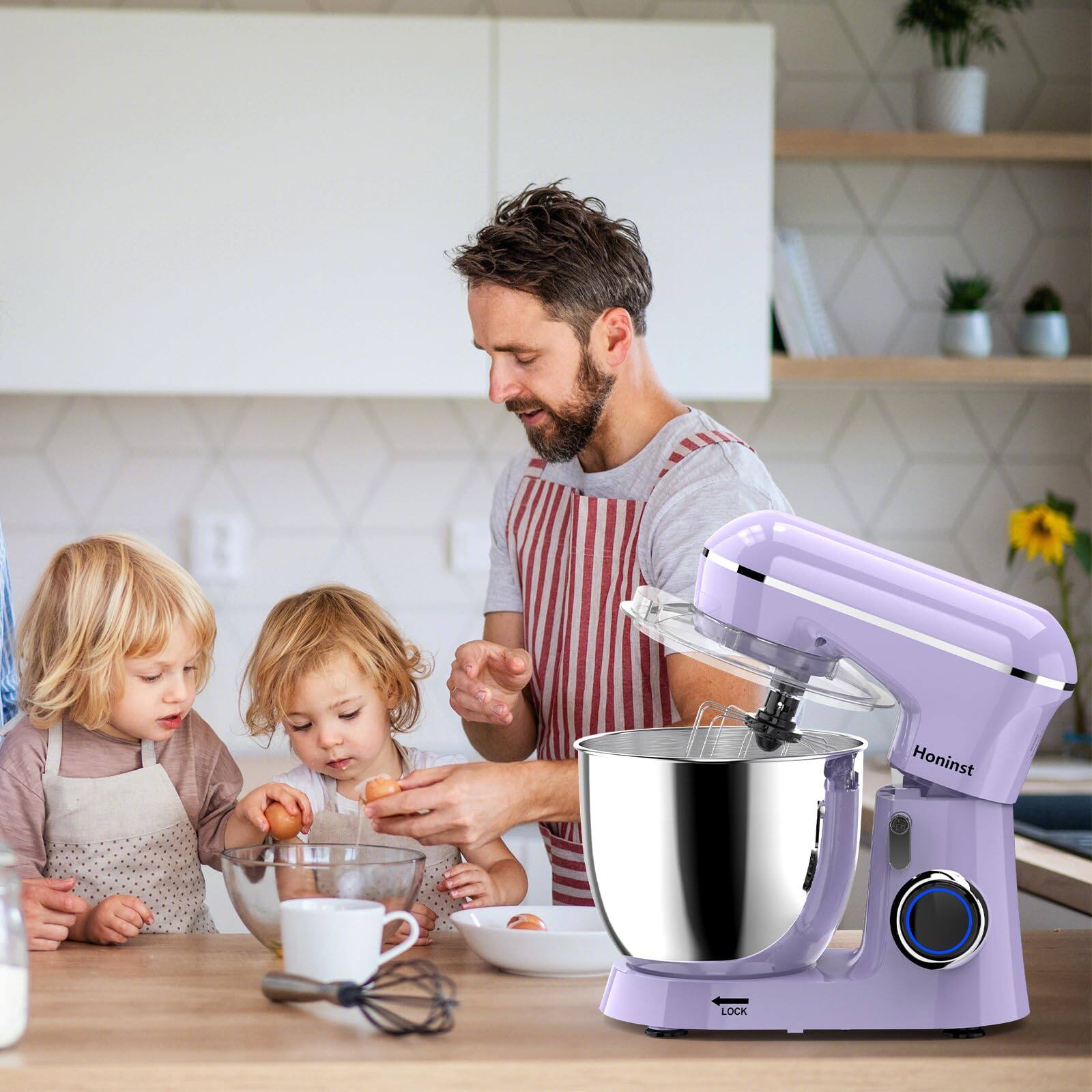 Honinst 6.5 qt. 3 In 1 Electric Stand Mixer with 10 Speed, 3D Mixing ...