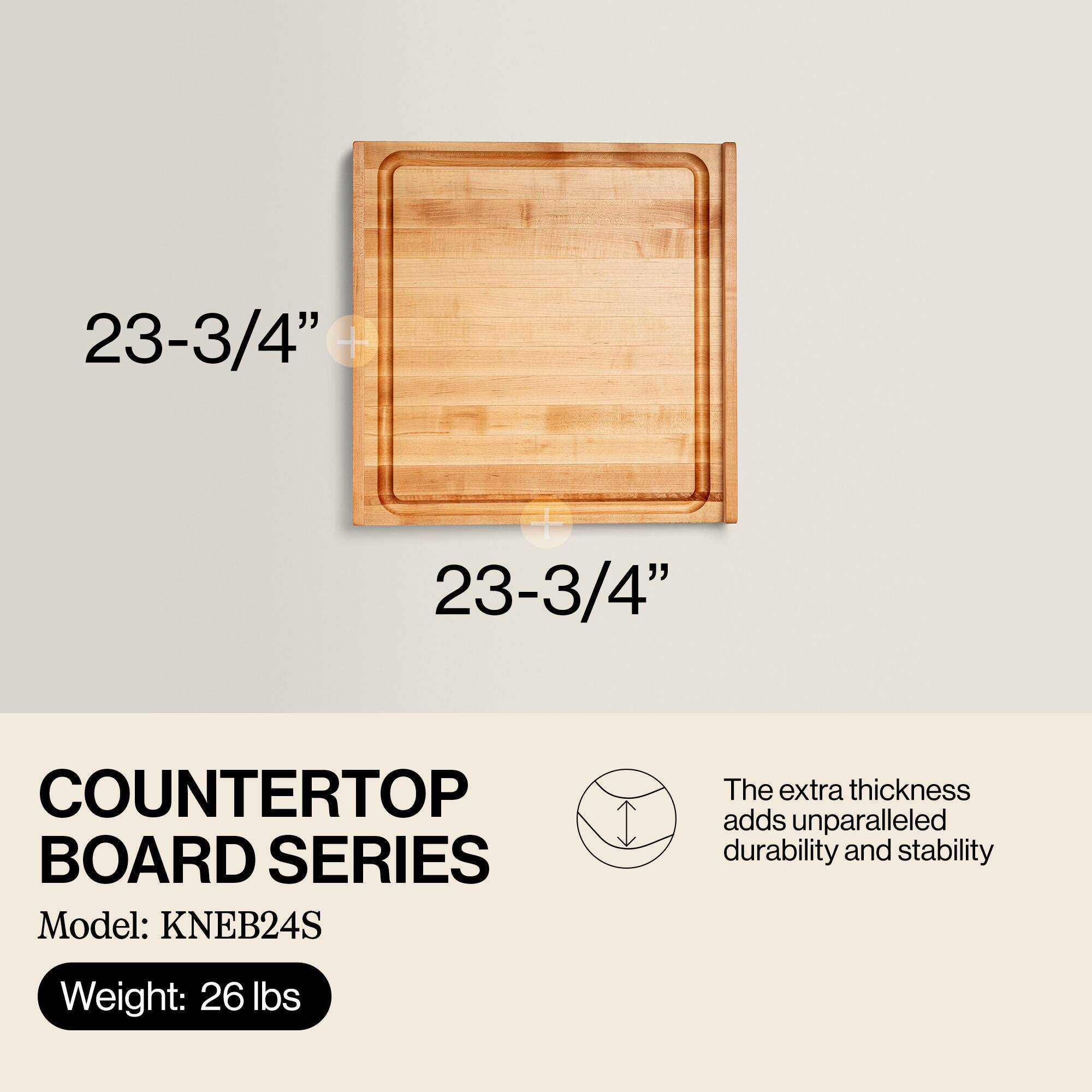 John Boos Countertop Reversible Wood Cutting Board with Juice Groove ...