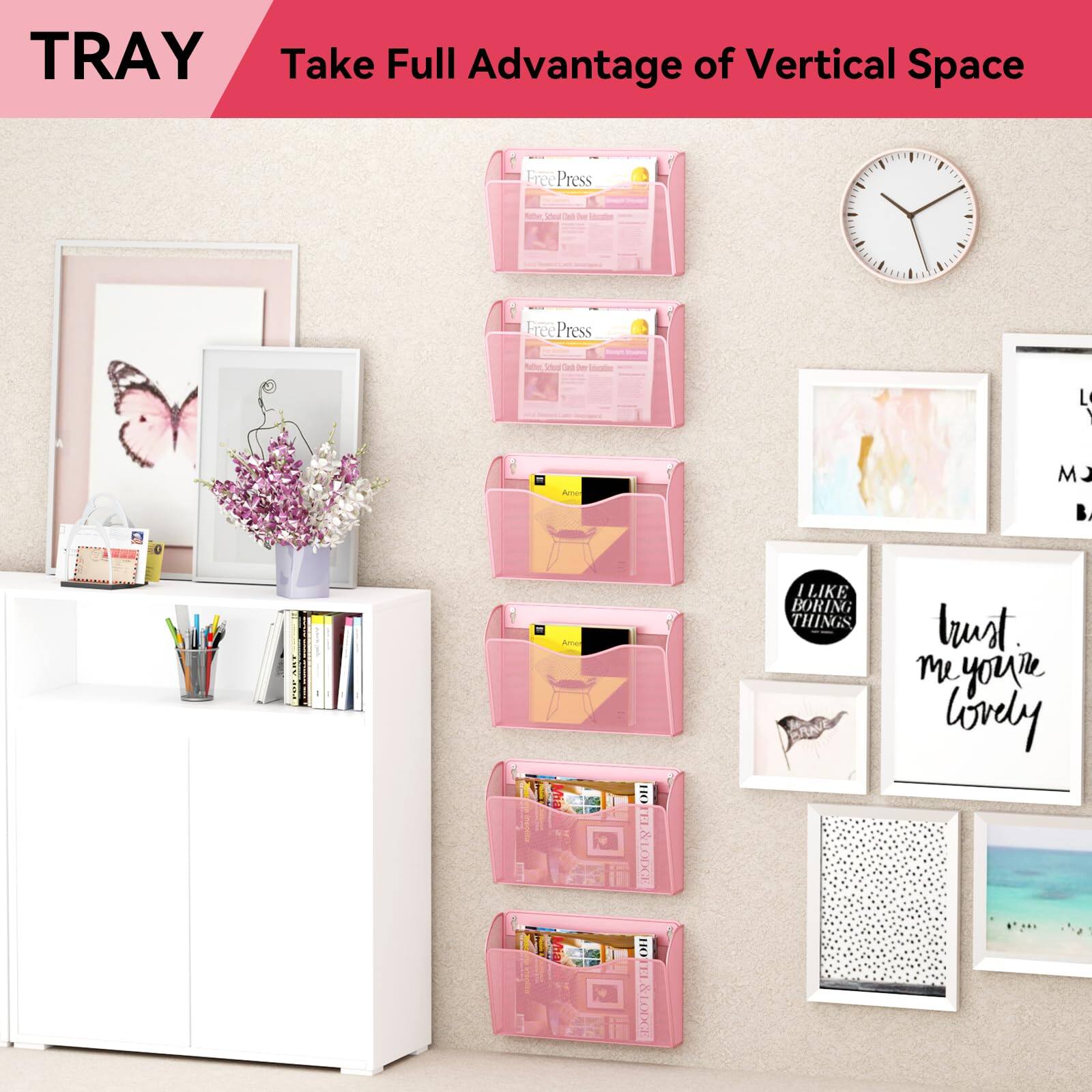 Dapper Styles 3 Single Pocket Wall File Holder Mesh Hanging Folder ...