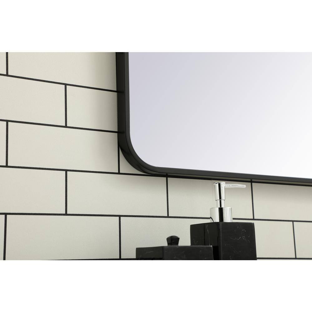 Elegant Decor Soft corner metal rectangular mirror 24x40 inch Black ...