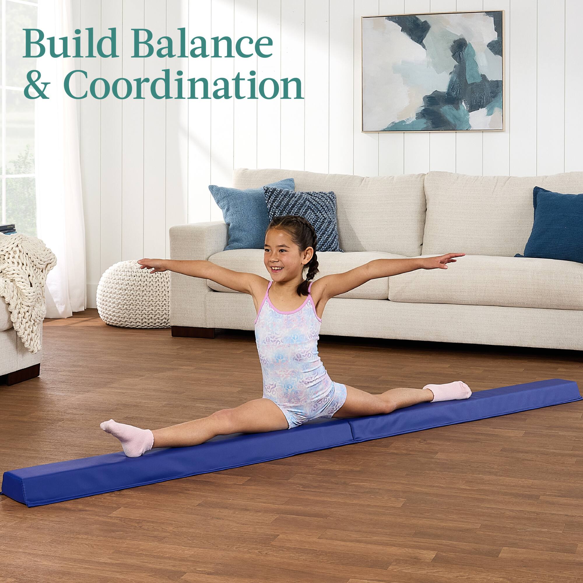 Best Choice Products 8ft Folding Floor Balance Beam 2 Panel for ...