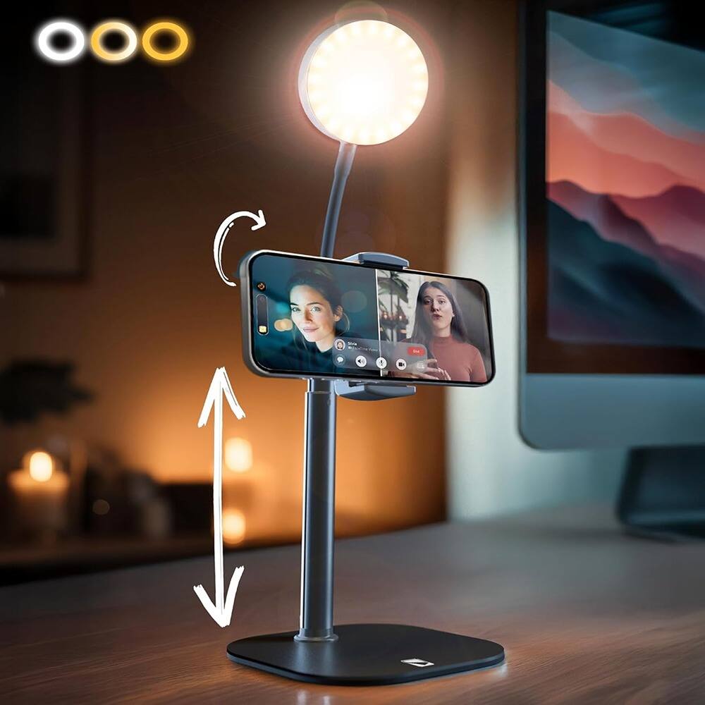 PARKER SLATER Phone Stand with Ring Light for Desk, ChatStand Halo 9 14 ...