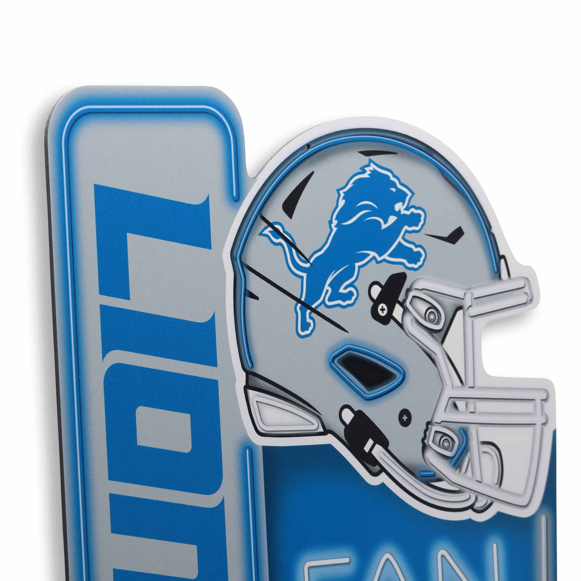 Open Road Brands Detroit Lions 13" x 19.5" Fan Zone Metal Sign Blue ...