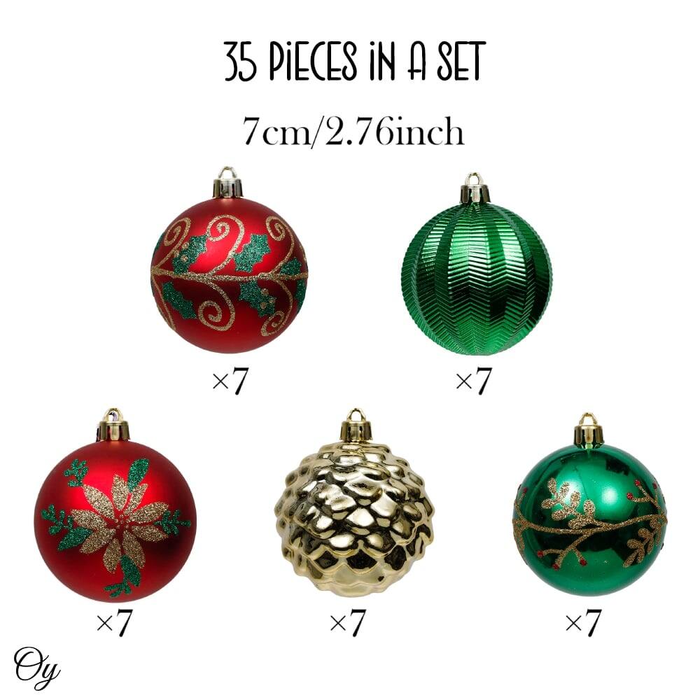 OrnamentallyYou Uniquely Patterned Christmas Bauble Set 35 Ornaments ...