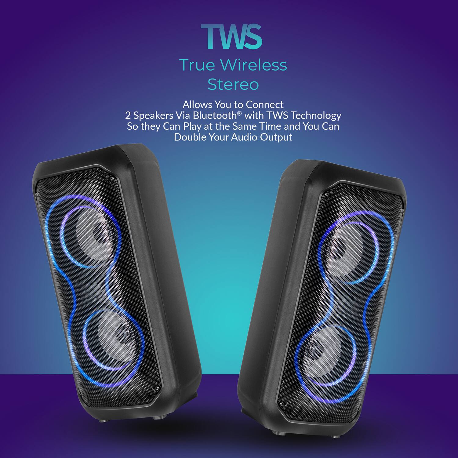 iQ Sound 6 Watt Portable Bluetooth Rechargeable Speaker, Dual 4 ...