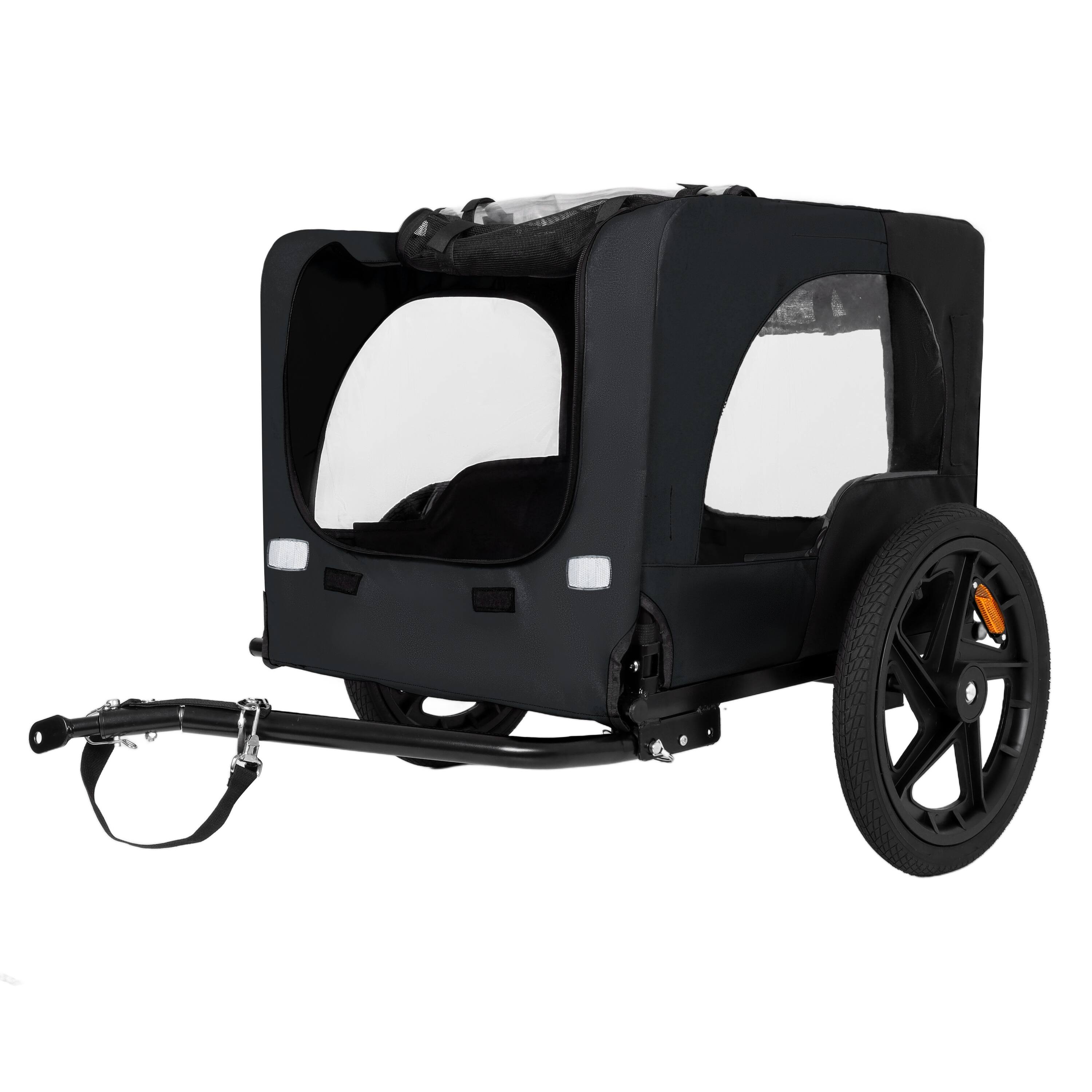 ELEMENT ACE Heavy Duty Collapsible Pet Bike Trailer with All Terrain Wheels & Universal Hitch ...