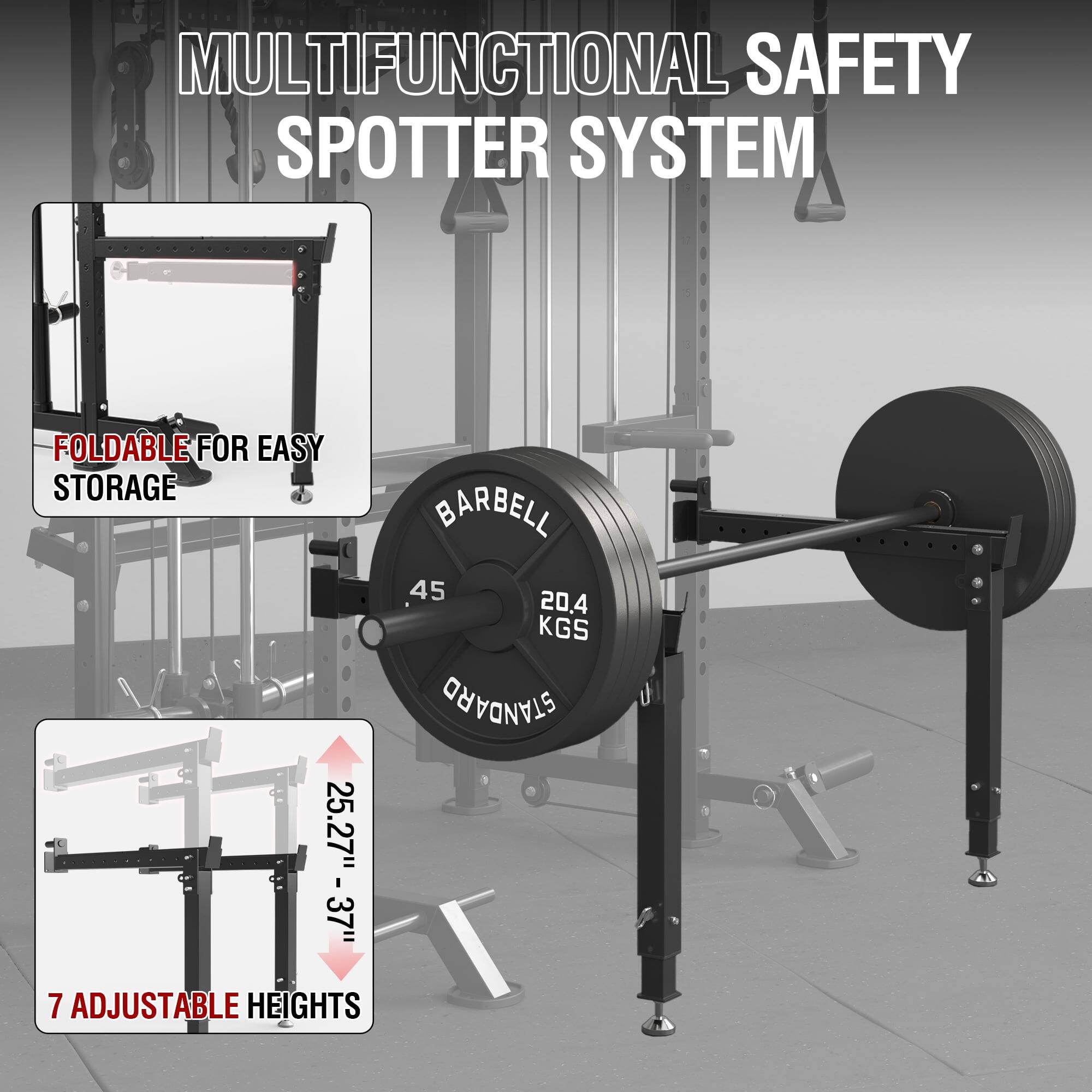 Mikolo Power Rack, 2000LB Capacity Power Cage with Dual Pulley Cable ...