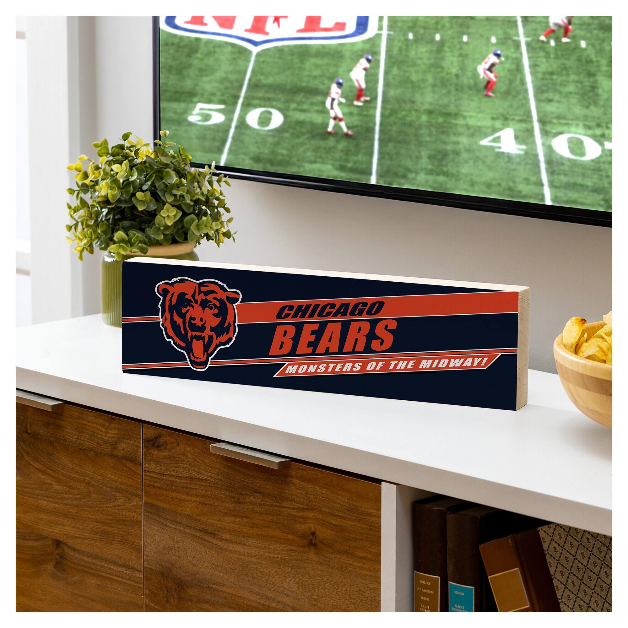 Evergreen Enterprises Chicago Bears 5" x 18" Shadow Logo Wood Mantle ...