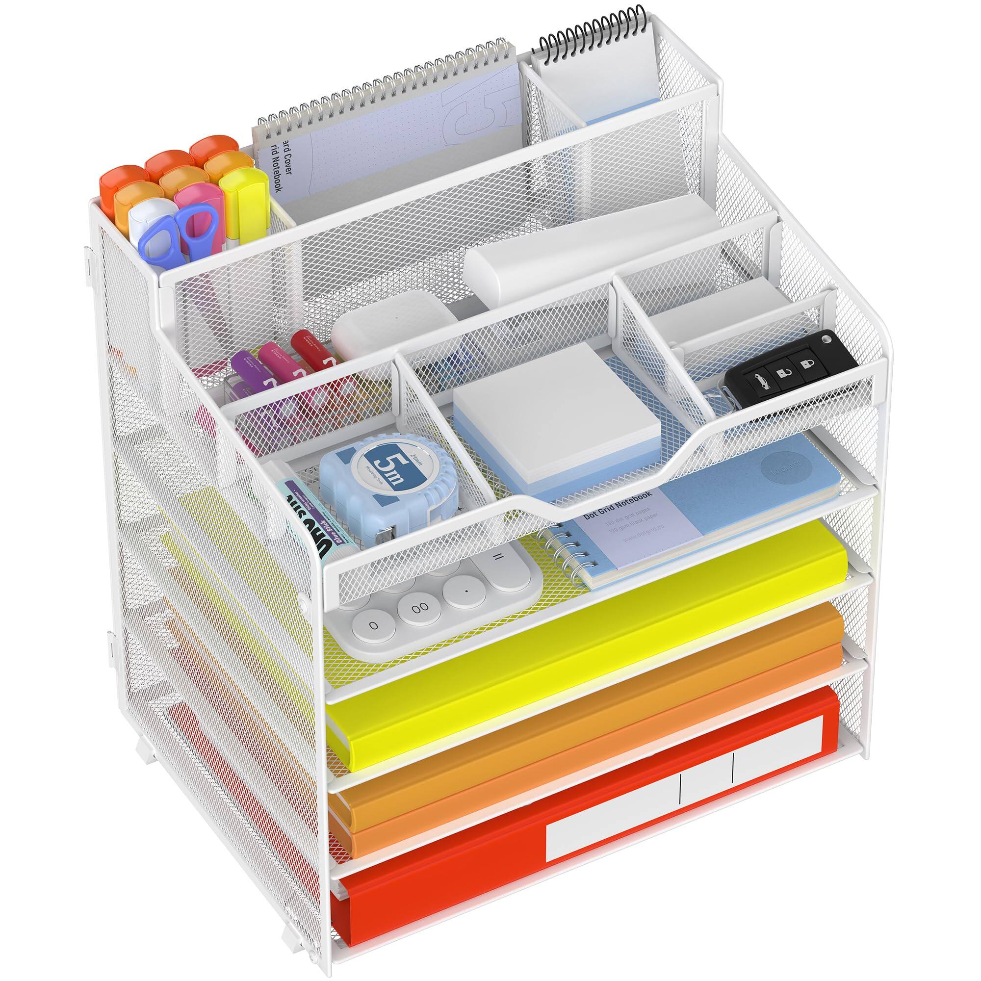 Dapper Styles 5 Tier Mesh Desk Organizer For Paper Office Supplies ...