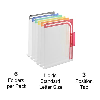 Staples Reinforced File Folder, 1/3 Cut, Letter Size, 6/Pack (TR39414 ...
