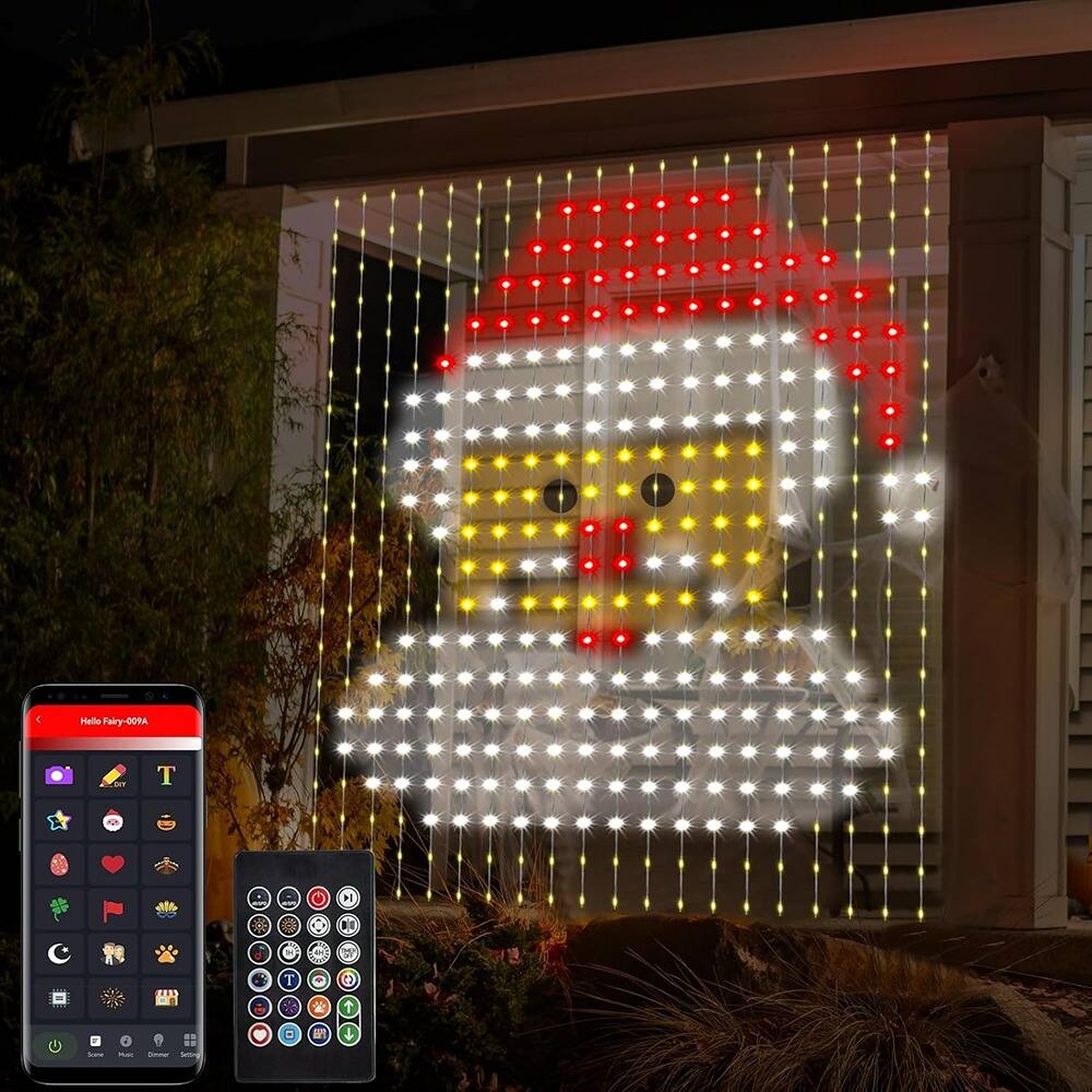 MOSZAR LLC 400 LED Smart Curtain Lights 6.6x6.6ft, APP/Remote, Music ...