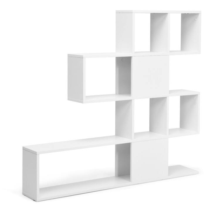 SlickBlue Modern 5 Tier Corner Ladder Bookshelf with Storage Rack for ...